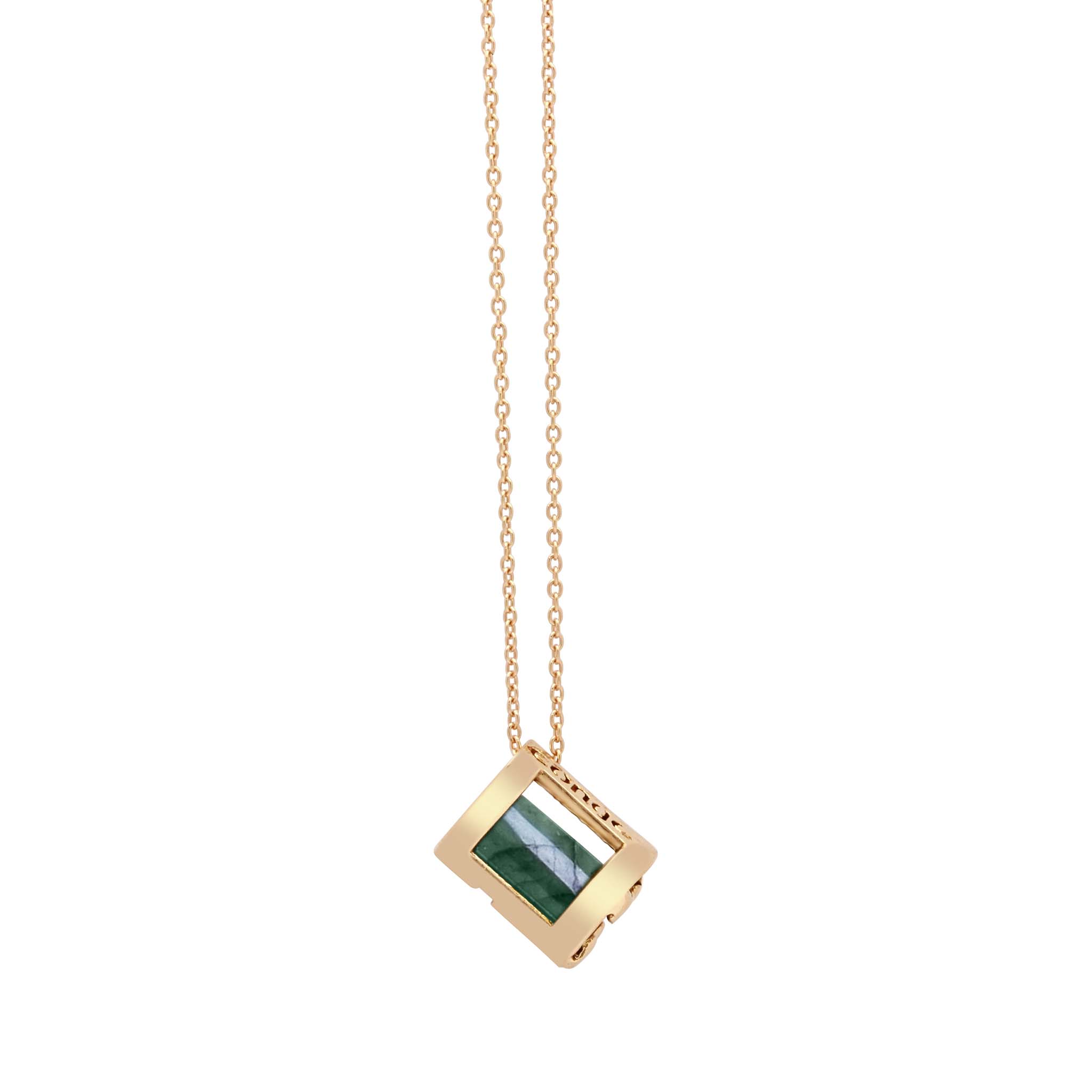 Initials Signature Necklace With Emerald | CONGÉS LIFE